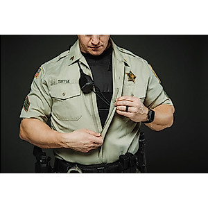 THE MIC LOOP - Keeps Portable Radio Mic in Place for Police/Law Enforcement Black