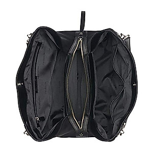 Calvin Klein Reyna Novelty Large Triple Compartment Shoulder Bag, Black/Silver