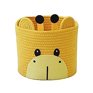 T&T Homewares Small Giraffe Baskets for Baby Diaper Organizer, Nursery Storage, Nursery Room Decor, Kids Room Organizer, Cat Dog Toy Storage