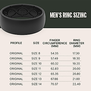 Groove Life Solid Black/Black Ring - Breathable Silicone Wedding Rings for Men, Lifetime Coverage, Unique Design, Comfort Fit Ring - Size 10