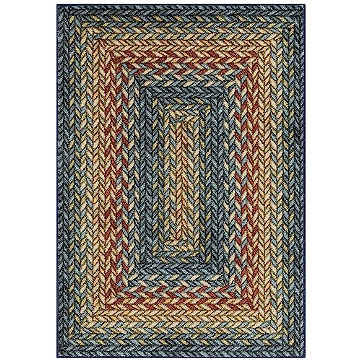 Maples Rugs Marion Braid Kitchen Rugs Non Skid Accent Area Carpet [Made in USA], Multi, 2'6" x 3'10"