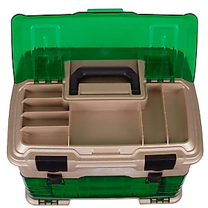 Flambeau Outdoors T5 Multiloader Tackle Box, Fishing Organizer with Tuff Tainer Boxes Included, Green/Gold