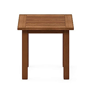 Furinno FG18506 Tioman Hardwood Patio Furniture Outdoor End Table, Natural