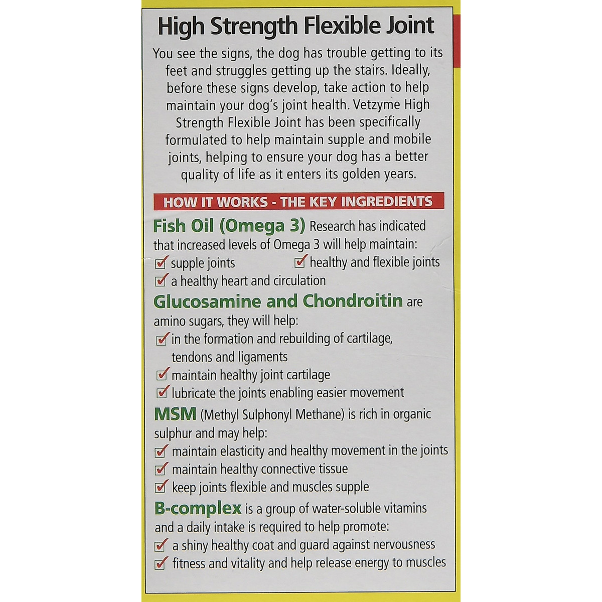 Vetzyme Bob Martin High Strength Flexible Joint for Dogs, 30 Tablets, Tasty Chicken Bites