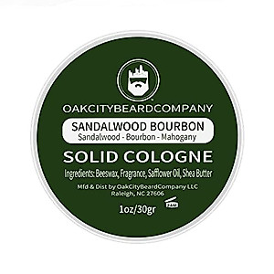 Oak City Beard Company - Sandalwood Bourbon - Solid Cologne - 1 Ounce - Sandalwood - Bourbon - Mahogany - Our Most Popular Scent!