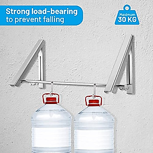 RUOYEEHOME Foldable Retractable Wall Hanging Drying Rack Space-Saving for Balcony Bathroom Laundry Room Foldable Invisible Drying Rack Storage