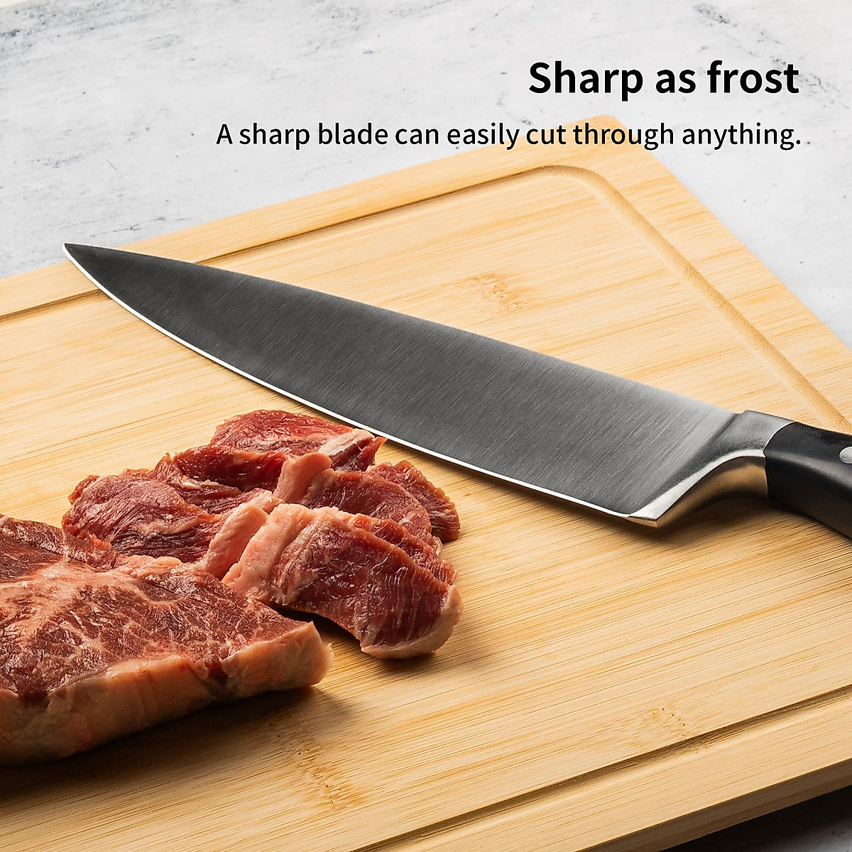 Alata Chef Knife, 8 Inch Razor-Sharp High Carbon Stainless Steel Sharp Kitchen Knife with Ergonomic Handle