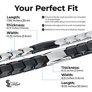 Smarter LifeStyle Elegant Matching Couples Bracelets, His and Hers Matching Bracelets For Couples Long Distance, Surgical Grade Steel Love Bracelet (Set)