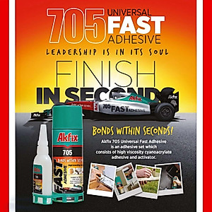 Akfix-GA060 705 Fast Adhesive CA Glue (1.76 oz.) with Activator (6.76 fl oz.) [Clear Super Glue Adhesive and Accelerator Spray]
