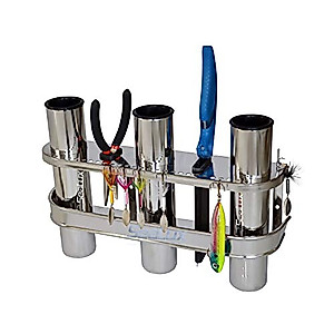 SeaLux Fishing Rod Holder and Tackle Rack Stainless Steel 3-Pole