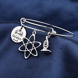 SEIRAA Lab Tech Gifts for Women Medical Technician bracelet Gift Lab Week Gifts Lab Queen Biologist Microscope Jewelry（LAB bracelet）