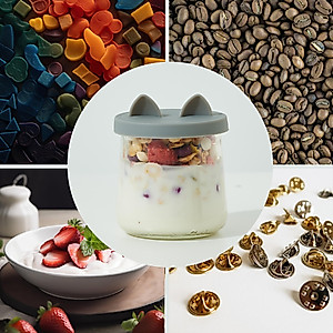 OHMO for Oui Yogurt Jar Lids - 4 pack Oui Lids for Yoplait Yogurt Container, Sealed Leak Proof Silicone Covers in 4 Colors