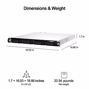QNAP TS-h987XU-RP-E2334-16G-US 9 Bay 1U Rackmount Hybrid NAS with Intel® Xeon® Processor, Dual 10GbE, ZFS Storage for Virtualization and Data-Intensive Enterprise Applications