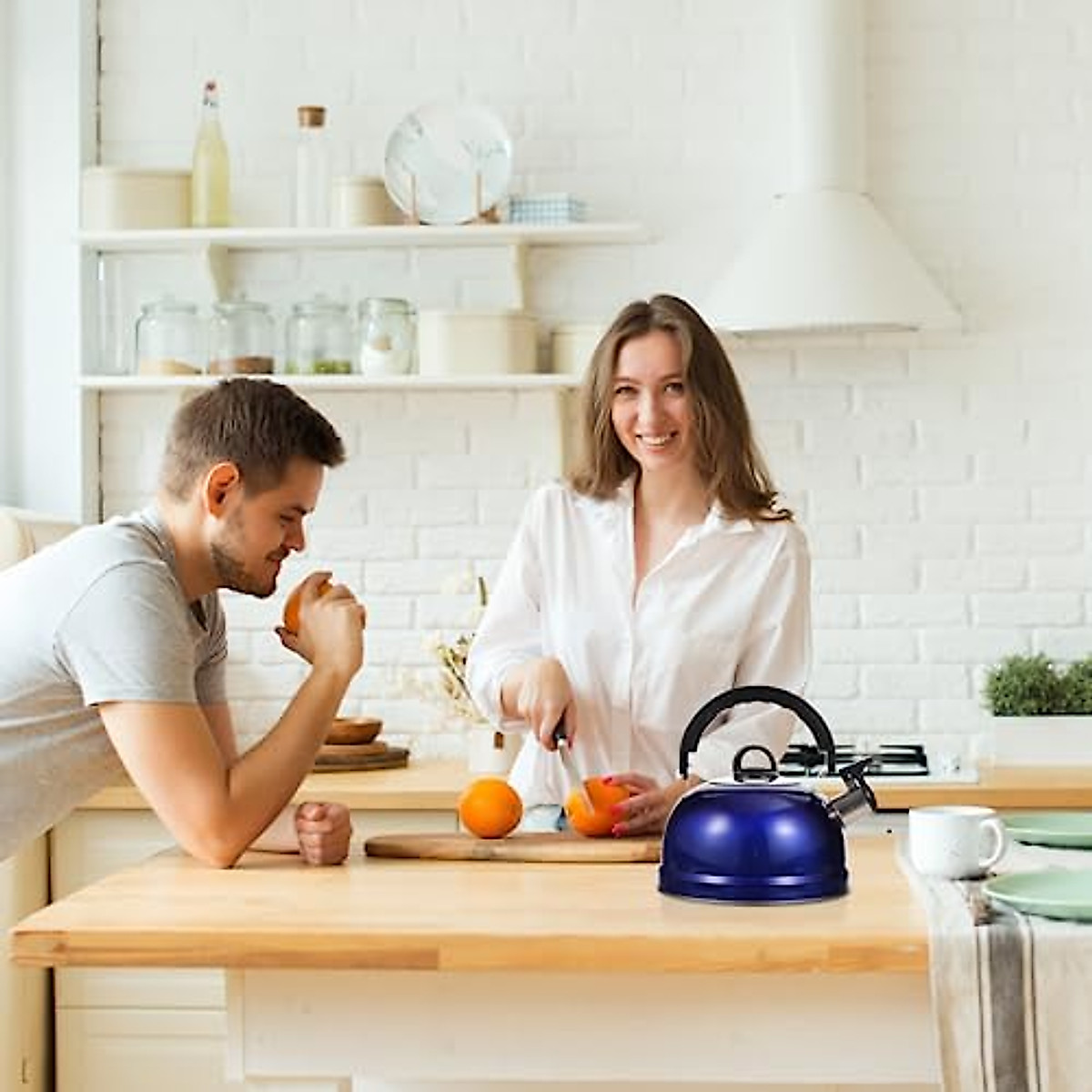 Whistling Tea Kettle Stainless Steel Tea Pot Tea Kettle Stovetop Whistling Kettle with Cool Grip Handle for for Kitchen Camping 3 Liter Gas Stove Teakettle