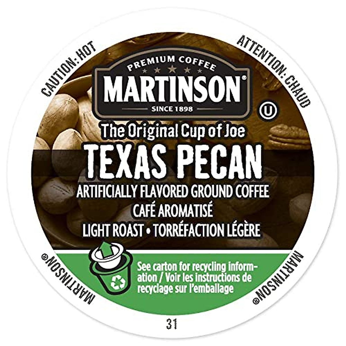 Martinson Single Serve Coffee Capsules, Texas Pecan, Compatible with Keurig K-Cup Brewers, 24 Count