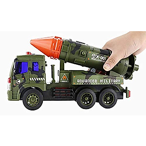 PowerTRC Friction Powered Military Missile Launcher Truck with Lights and Sound