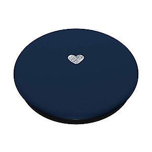 Cute White Heart Hand Drawn Minimalist in Dark Blue PopSockets PopGrip: Swappable Grip for Phones & Tablets