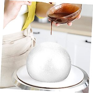 FUNOMOCYA Spherical Cake Mold polystyrene Cake Dummy Cake Rounds Half Ball Cake Dummy Blocks Wedding Ceremony Decorations Multi-Function Cake Model to Rotate White Foam Flat Party Supplies