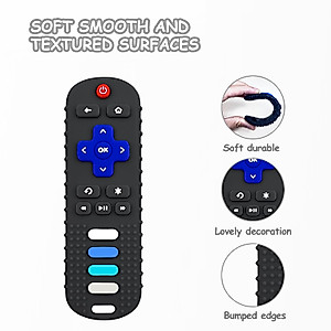 YAPROMO Baby Teething Toys,2 Pcs TV Remote Control Shape Teether Toys,Food Grade Silicine Chew Toy