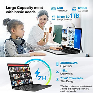 TECLAST 15.6 Inch Laptop Computer, 6GB+128GB SSD Windows 10 Laptops with Intel N4020 (up to 2.8 GHz ), FHD 1920x1080 IPS Laptop pc, Mini HDMI, WiFi, Webcam, USB3.0, Bluetooth 4.2 (Support Windows 11)