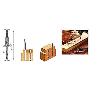 Amana Tool - 55292 Rta Furniture Drill/Countersink with Quick Release 1/4 Hex Shank For 7M