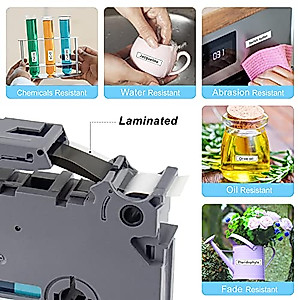 6 Pack TZe Colored Label Maker Tape Replacement for Brother P Touch Label Maker Tape Refill TZe-231 TZe 131 431 531 631 731 TZ Tape 12mm 0.47 Laminated Color Use for P-Touch PTD210 PTD400 PT-H100