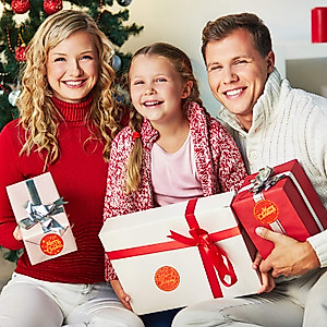 500 Pieces Merry Christmas Stickers Christmas Round Label Stickers Gold Foil Christmas Envelope Stickers for Cards Gift Envelopes Boxes Bag Sealing Decorations