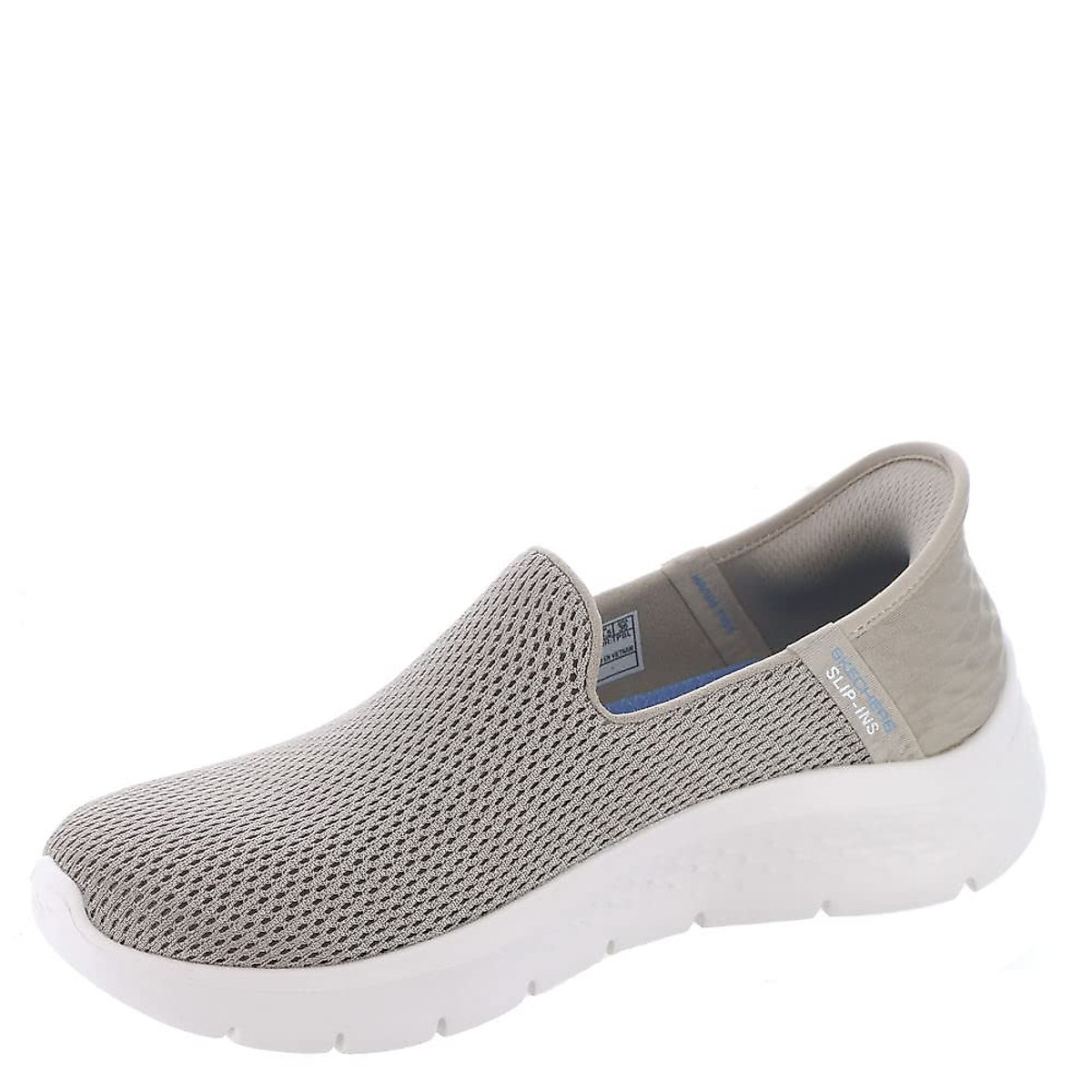 Skechers Women's Hands Free Slip-Ins Go Walk Flex-Relish Sneaker, Taupe/Blue, 6.5