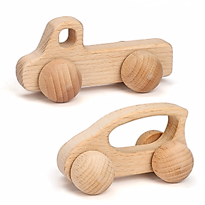TOY Life Wooden Toys Cars, Montessori Toys for Babies 0-6-12 Months, Rattle Toy Cars for Toddlers 1-3, Christmas Wooden Baby Toys Gift 1 Year Old, Baby Boy Nursery Decor, 1 Year Old Boy Birthday Gift
