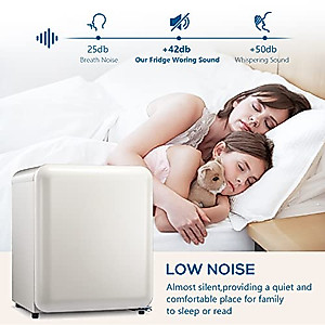 R.W.FLAME 1.7 Cu. Ft Mini Fridge with Freezer, Low Noise, 48L compact refrigerator, Mini Fridge for Bedroom, Office, Dorm, RV, (White)