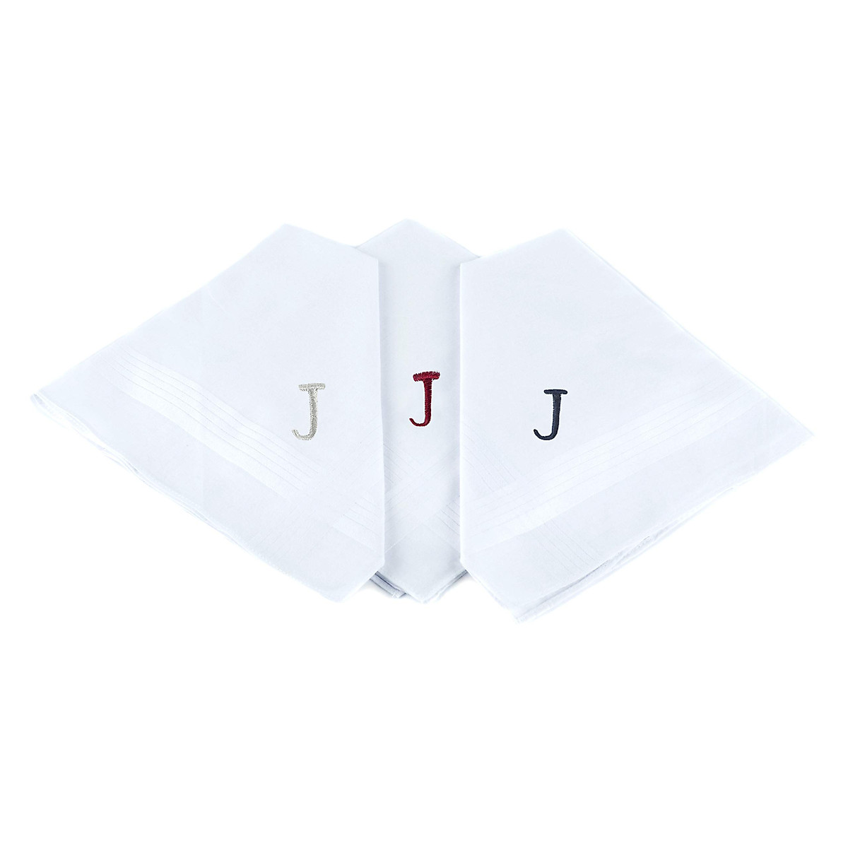 Monogrammed Handkerchiefs for Men - Soft Hankies for Men + Great Monogrammed Gifts - Intial J