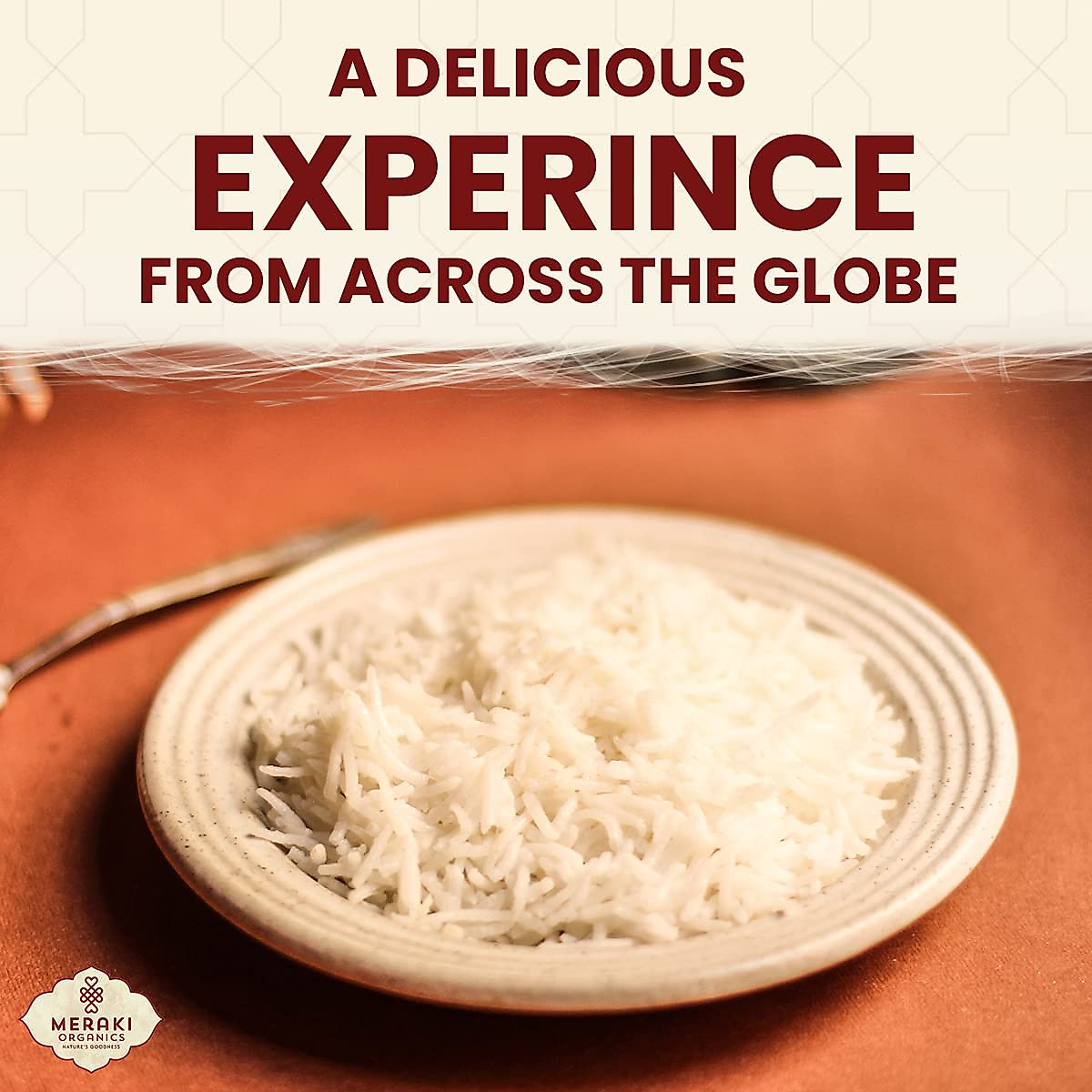 Meraki Organic White Basmati Rice 2 LB Bag - Pleasant Aroma, Thin, Extra Long Separated Fluffy Texture - Authentic Rice from Punjab, 100% USDA Certified Organic, Gluten-Free, Non-GMO, Vegan, Halal Kosher Low Sodium & Delicious No Artificial Flavors