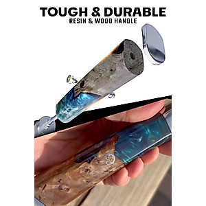 Dalstrong Chef & Cleaver Hybrid Knife - The 'Crixus' - 8 inch - Valhalla Series - 9CR18MOV HC Steel - Resin & Wood Handle - Razor Sharp Chef's Knife - w/Leather Sheath