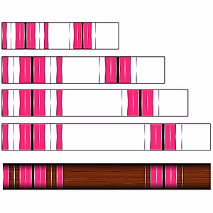 White Water Archery Non-Laminated Clear Transparent Pink Crests Traditional 13 Arrow Wraps 15 Pc Pack Choose Length Width (9, 1.4)