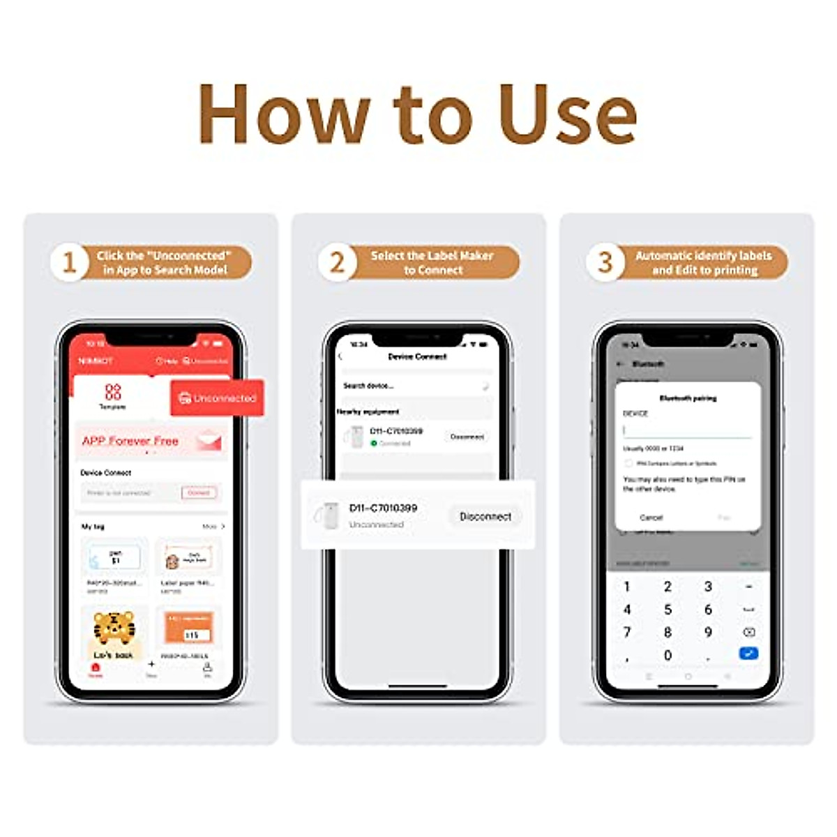 DEEPIN Label Maker Machine Portable Bluetooth Label Maker with Tape, Thermal Label Printer Multiple Templates for Phone, Mini Label Sticker Printer for Business Office Organization Pink