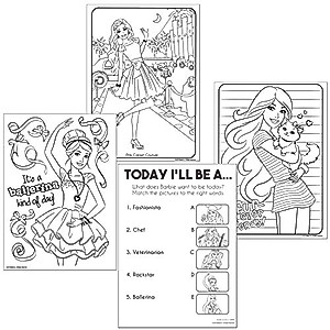 Lazy Days Barbie Live Life with Love Coloring and Activity Book - 96 Pages