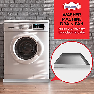 30" x 30" 2.5" Heavy Duty Washer Machine Drain Pan, Stainless Steel Fine (30x30x2.5)