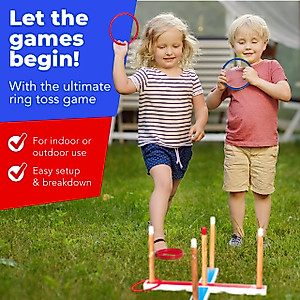 Elite Sportz Ring Toss Games for Kids - Indoor Holiday Fun or Outdoor Yard Game for Adults & Family - Easy to Set Up w/Compact Carry - Backyard Toys, Gifts for Boys and Girls