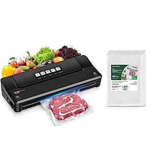 Bonsenkitchen Food Sealer Machine with 100 Pint 6" x 10" Sealer Bags