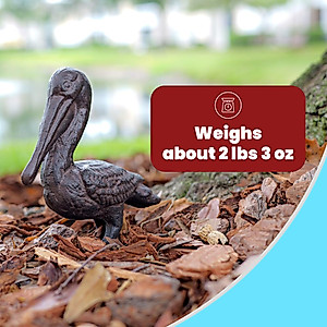 Cast Iron Pelican Decorative Door Stopper and Paperweight - Heavy Duty Door Bumper for Bottom of Door Weighing 2 lbs 3 oz Measuring 6.5'' by 6.5'' - Cute and Functional Door Stopper