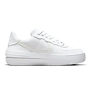 Nike Womens Air Force One PLT.AF.ORM Sneakers (White/Summit White-White-White, 7.5)