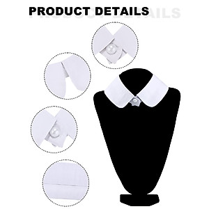 SATINIOR 2 Pieces Fake Collar Detachable Dickey Collar False Lapel Blouse Collar Women's Faux Fake Collar, 2 Styles, Medium(White)