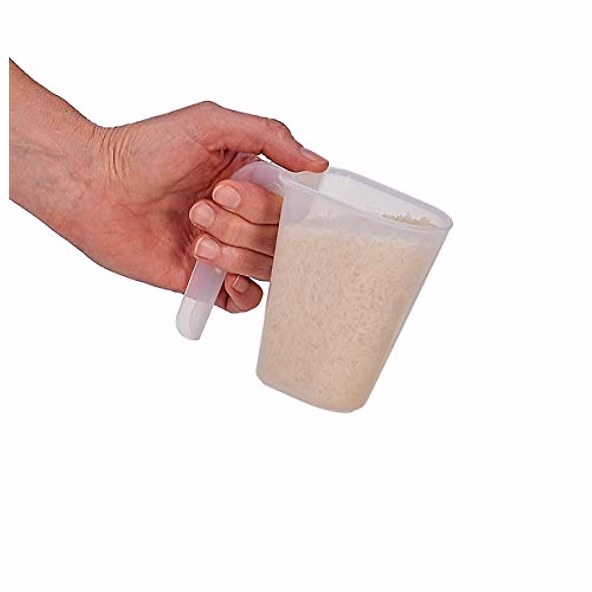 Buddeez Pet Food Storage Container - 8 Quart Capacity Dog Food Storage, Cat Food, & Bird Seed Container with Durable EZ Grip Handle, EZ Flip Lid with Gray Lid (includes 1 Cup Clear Scoop)