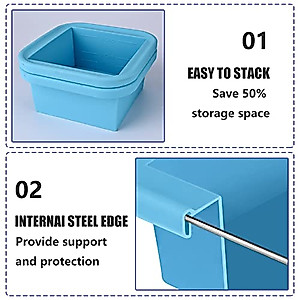 Kinggrand Kitchen 2-Cup Silicone Freezer Tray with Lid 4 Pack Silicone Freezer Molds Square Food Freezing Container Make 4 Perfect Soups, Broths, Stews, Sauces, Curries