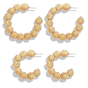 Rattan Earrings for Women Rattan Hoop Earrings Handmade Woven Straw Wicker Earrings Bohemian Statement Summer Beach Jewelry