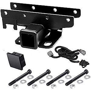 Miady Jeep Receiver Hitch Kit: 2 inch Receiver Hitch & Wiring Harness & Hitch Cover for 2007-2018 Wrangler JK 2 Door & 4 Door (Exclude JL Models)