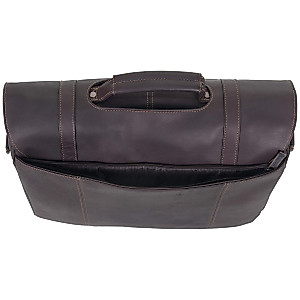 KENNETH COLE REACTION Show Business Messenger Briefcase Colombian Leather 16” Laptop Computer Portfolio Satchel Work Bag, Dark Brown, One Size