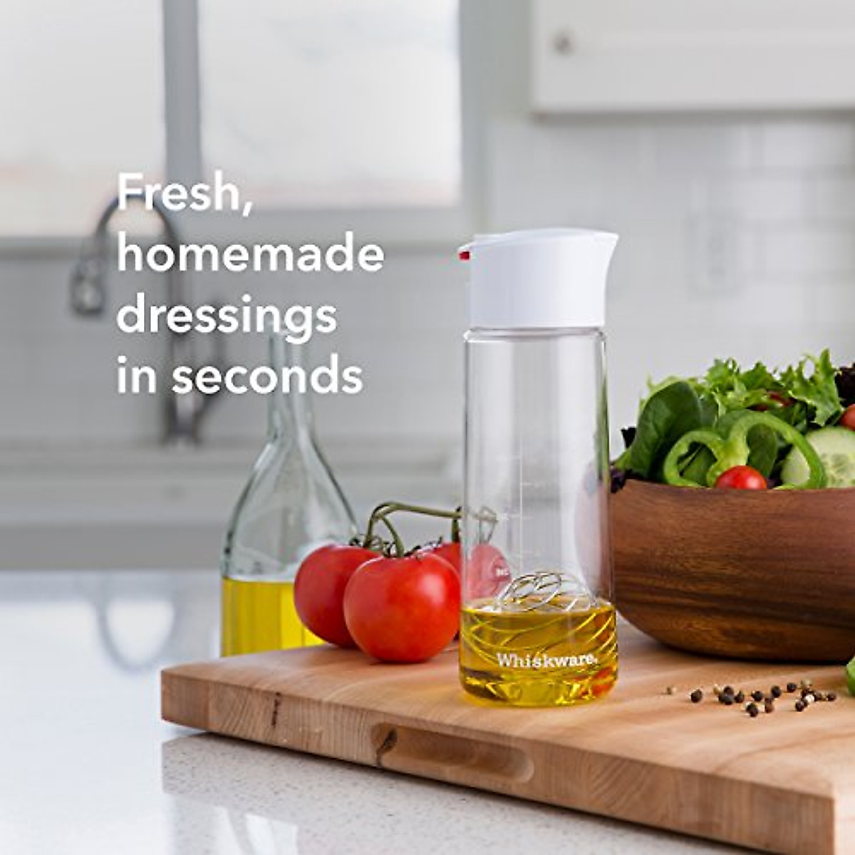Whiskware Salad Dressing Shaker with BlenderBall Wire Whisk, 2.5 cups, Tritan Plastic
