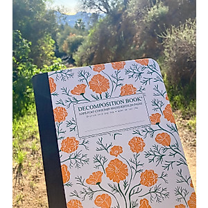 Decomposition California Poppies College Ruled Composition Notebook - 9.75 x 7.5 Journal with 160 Lined Pages - Cute Notebooks for School Supplies, Home & Office - 100% Recycled Paper - Made in USA