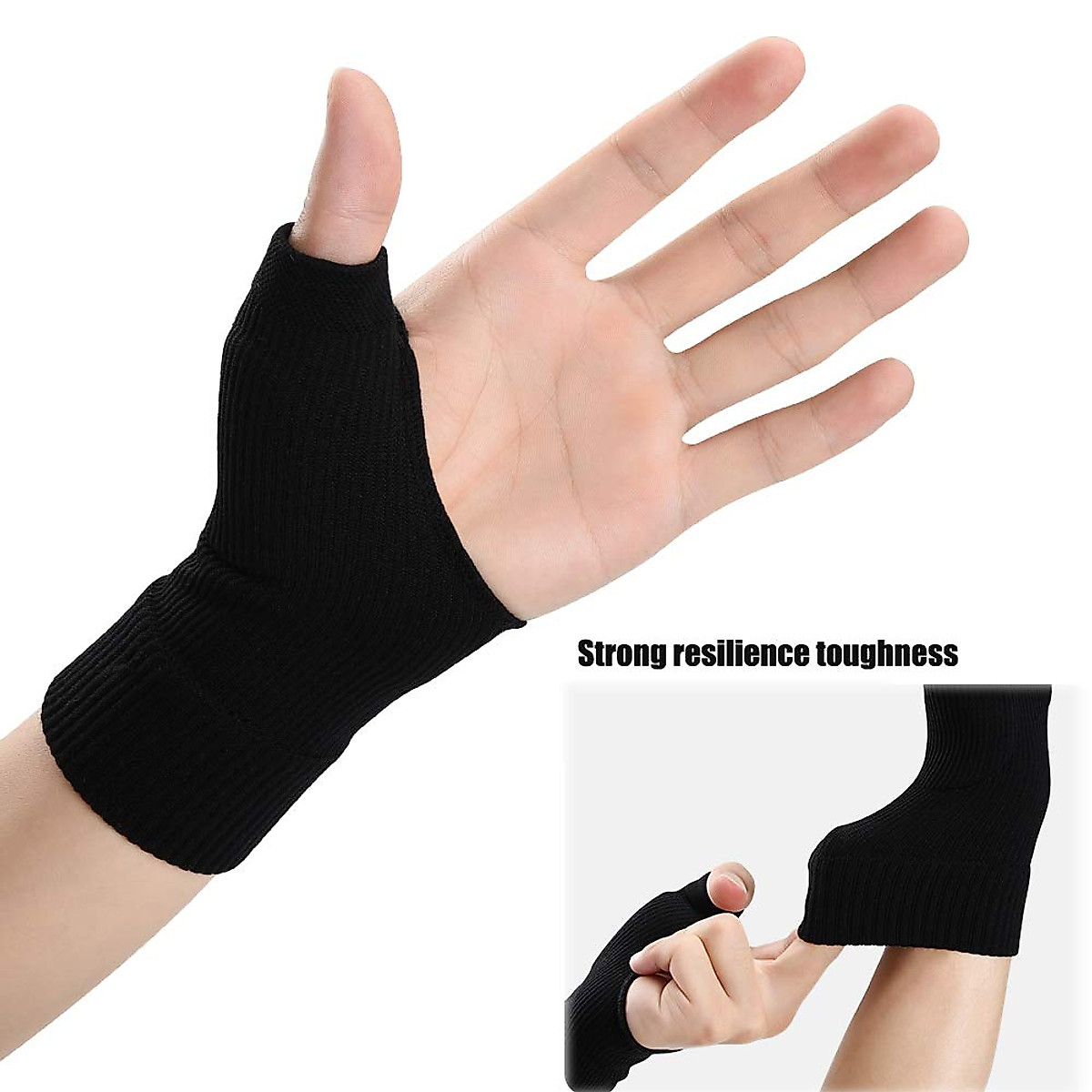 YHOUMEW Thumb Arthritis Compression Gloves(1 Pair),Breathable Wrist Support Brace Fingerless Glove with Gel Hand Injury Pads,Comfortable Carpal Tunnel for Thumb Wrist Relieve Pain